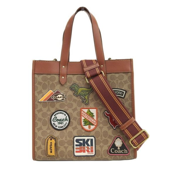 OTHERS | Bags | Coach Coach Signature Field Handbag Brown Pvc Leather ...